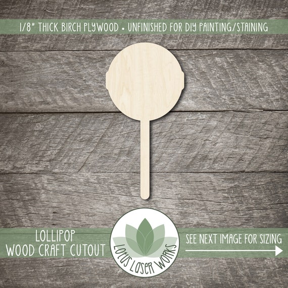 Lollipop Laser Cut Out Wood Shape Craft Supply Woodcraft Cutout ...