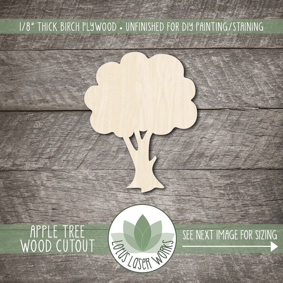 Wooden Craft Cutouts, Wood Tree Shape, Unfinished Painting Blanks, DIY ...