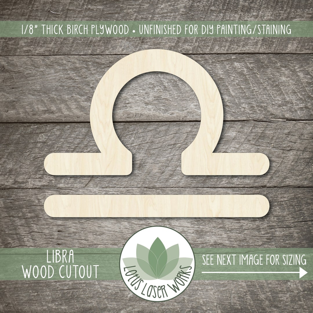 Libra Zodiac Shape Wood Cutouts Laser Cut Wooden Blanks - Etsy