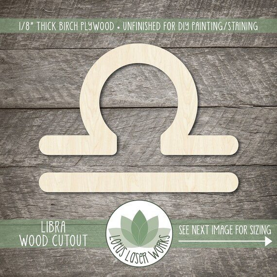 Libra Zodiac Shape Wood Cutouts Laser Cut Wooden Blanks - Etsy