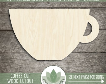 Coffee Cup Shape, MULTIPLE SIZES, Tea Cup Cut Out, Laser Cut ...