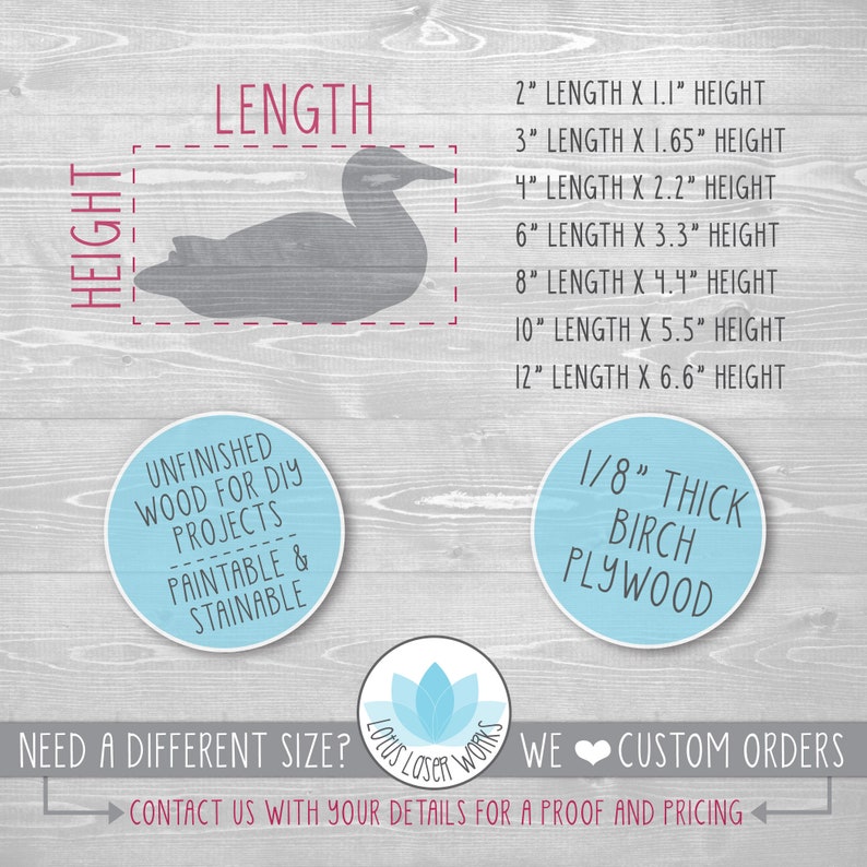 Loon Wood Cutout Unfinished Wood Craft Blanks DIY Craft - Etsy