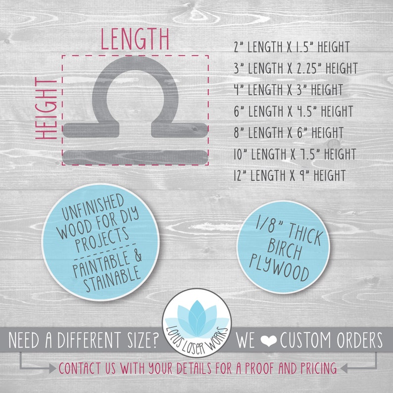 Libra Zodiac Shape Wood Cutouts Laser Cut Wooden Blanks - Etsy