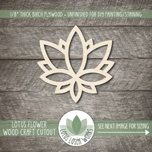 Wood Lotus Flower Shape, Laser Cut Blanks, Unfinished Wooden Craft ...