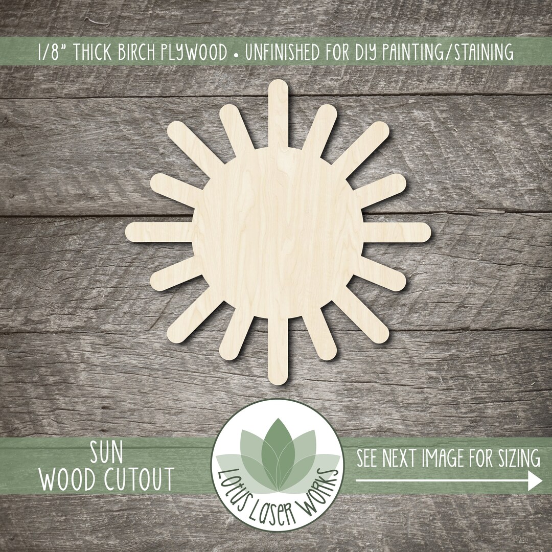 Wood Sun Cutout, Blank Wood Craft Embellishments, Wooden Sun Shape - Etsy