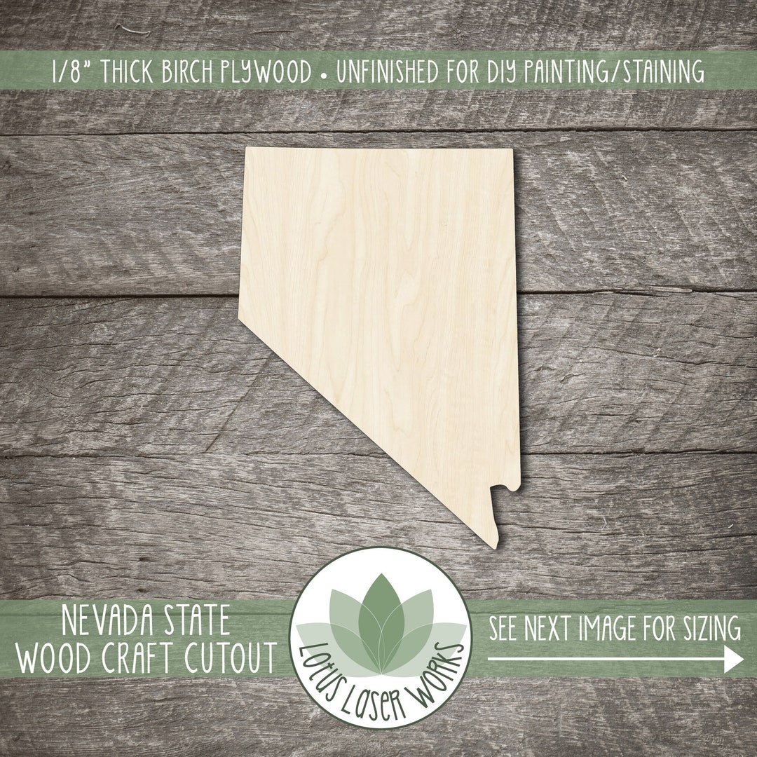 Nevada State Wood Cutout, Unfinished Wood Blanks, Wood Craft Blanks ...
