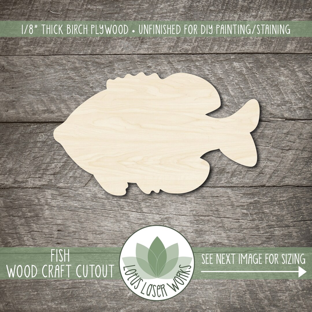 Wood Fish Shape, Fishing Themed Cutouts for Craft Projects, Painting ...