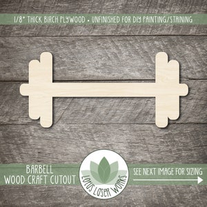 Barbell Shape, Laser Cut Wooden Blanks, Unfinished Wood Craft Cutouts ...