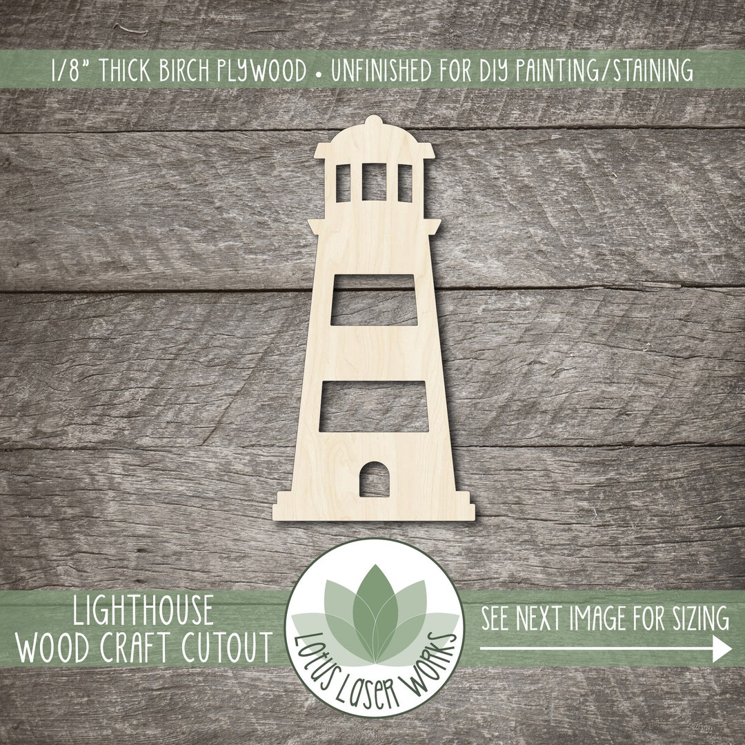 Wood Lighthouse Cutout, Beach Themed Shapes for Crafting - Etsy