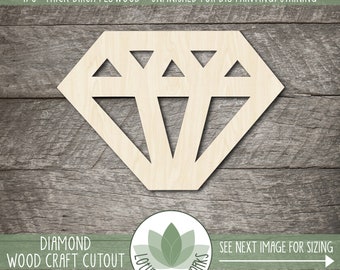 Diamonds Cards Suit Symbol Wooden Cutout Shape, Silhouette, Gift Tags ...
