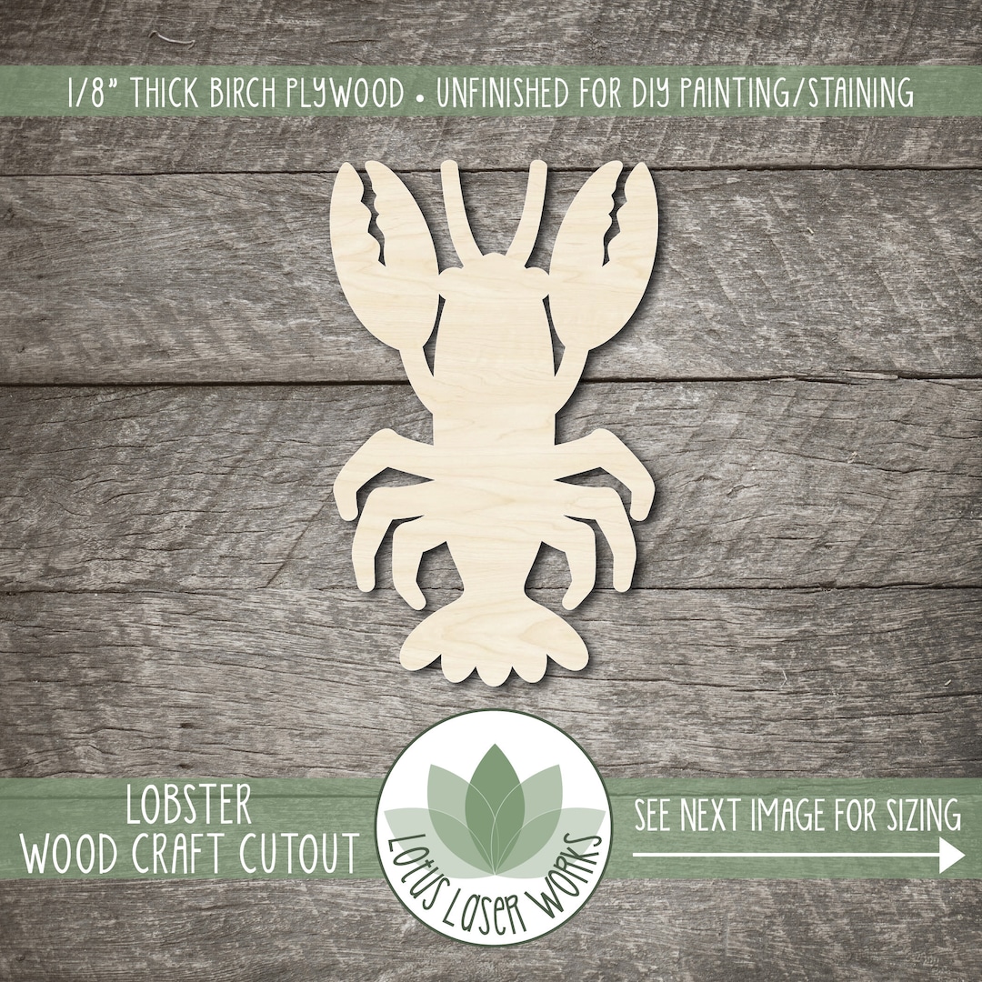 Lobster Shape, Wood Cutouts for Crafting, Laser Cut Painting Blankd - Etsy