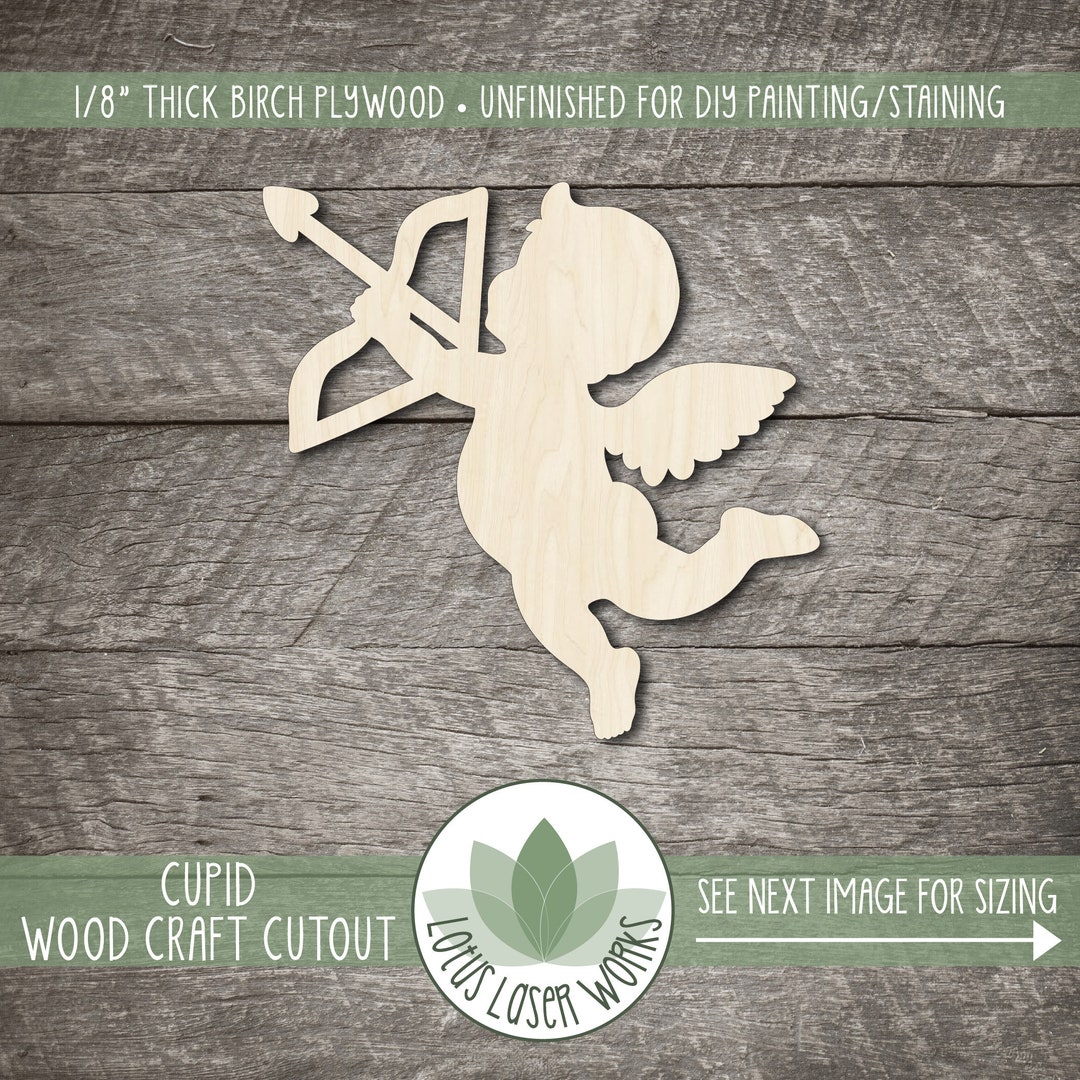 Cupid Wood Shape, Unfinished Wooden Craft Cutouts, Laser Cut Blanks - Etsy