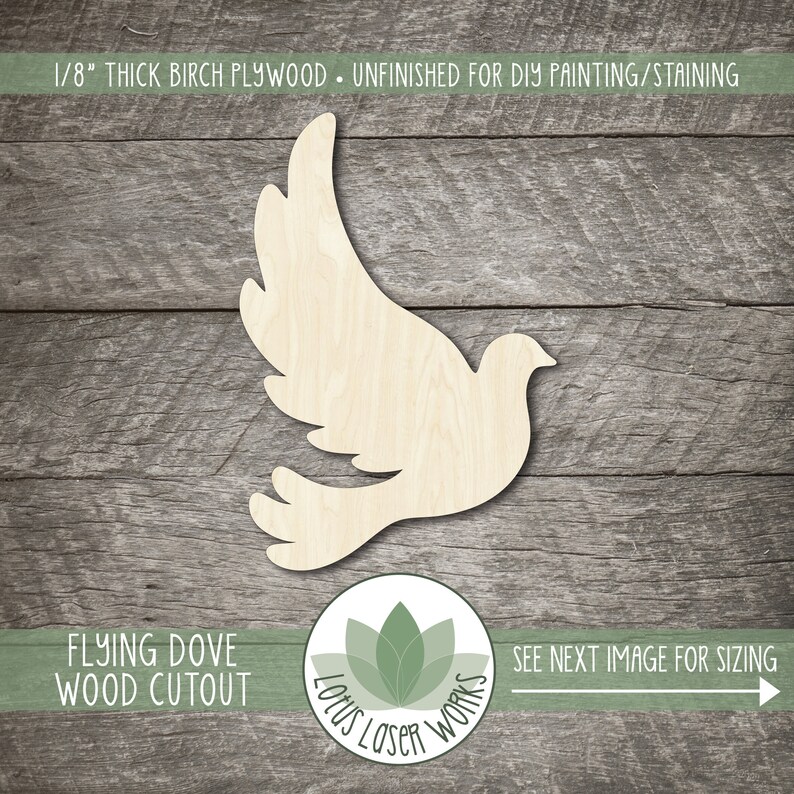 Wood Dove Shape Blank Unfinished Wood Craft Embellishments | Etsy