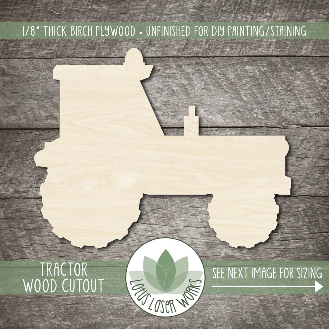 Tractor Wood Cutout, Unfinished Wood Blanks, DIY Craft Embellishments ...