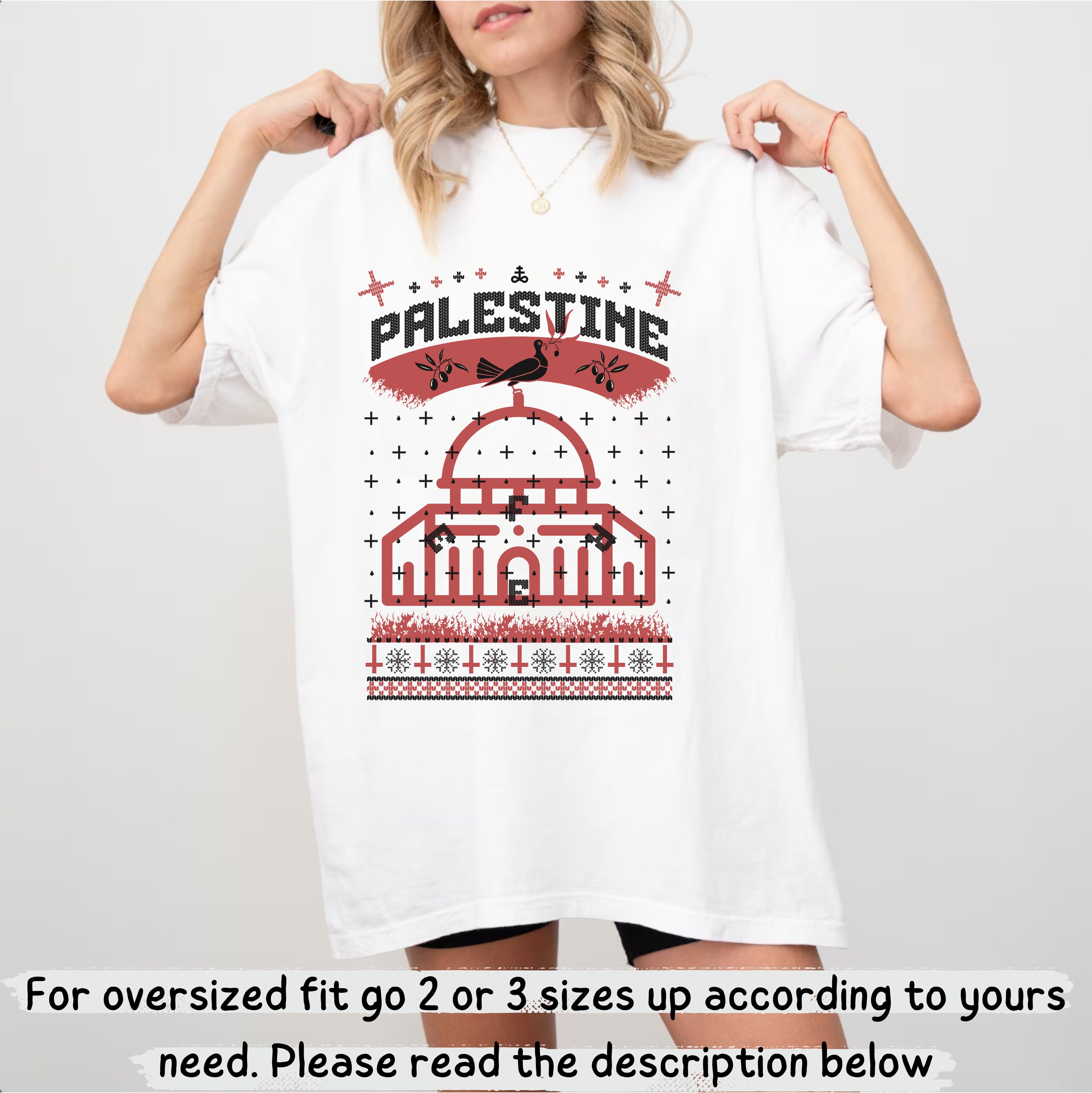 Palestine Arabic Comfortable T-shirt Oversized Vintage Style Tee - Etsy