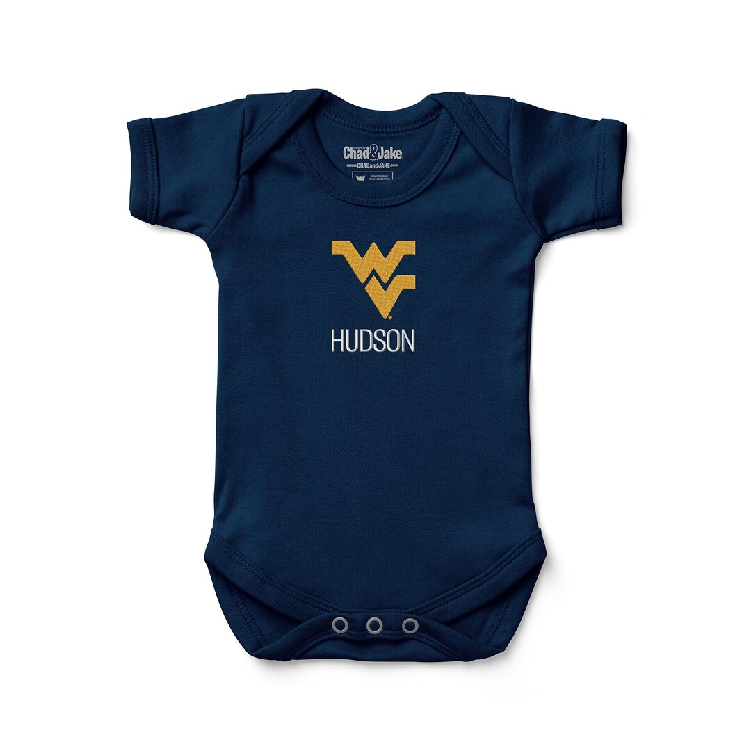 Personalized West Virginia Mountaineers Baby Bodysuit - Custom Blue ...