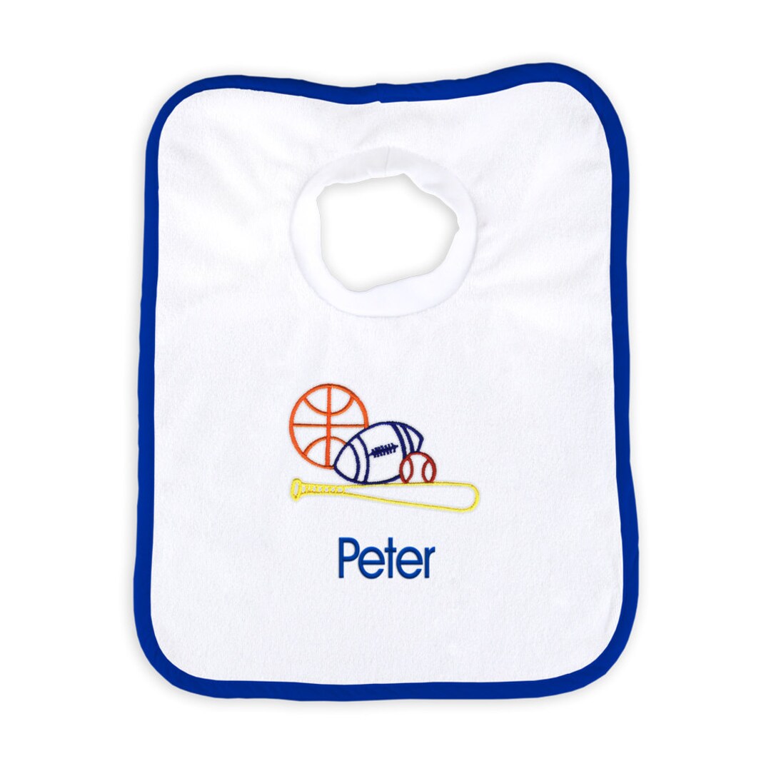 Personalized Baby Boy Bib -neck Hole for Comfort, Embroidered Bib With ...