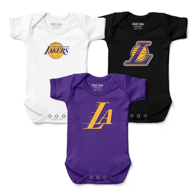 3-pack Los Angeles Lakers Baby Bodysuits - Purple & Gold Infant Apparel ...