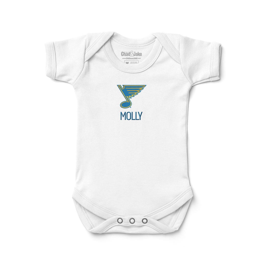 Personalized St. Louis Blues Baby Bodysuit - Custom Blue Gold Infant ...