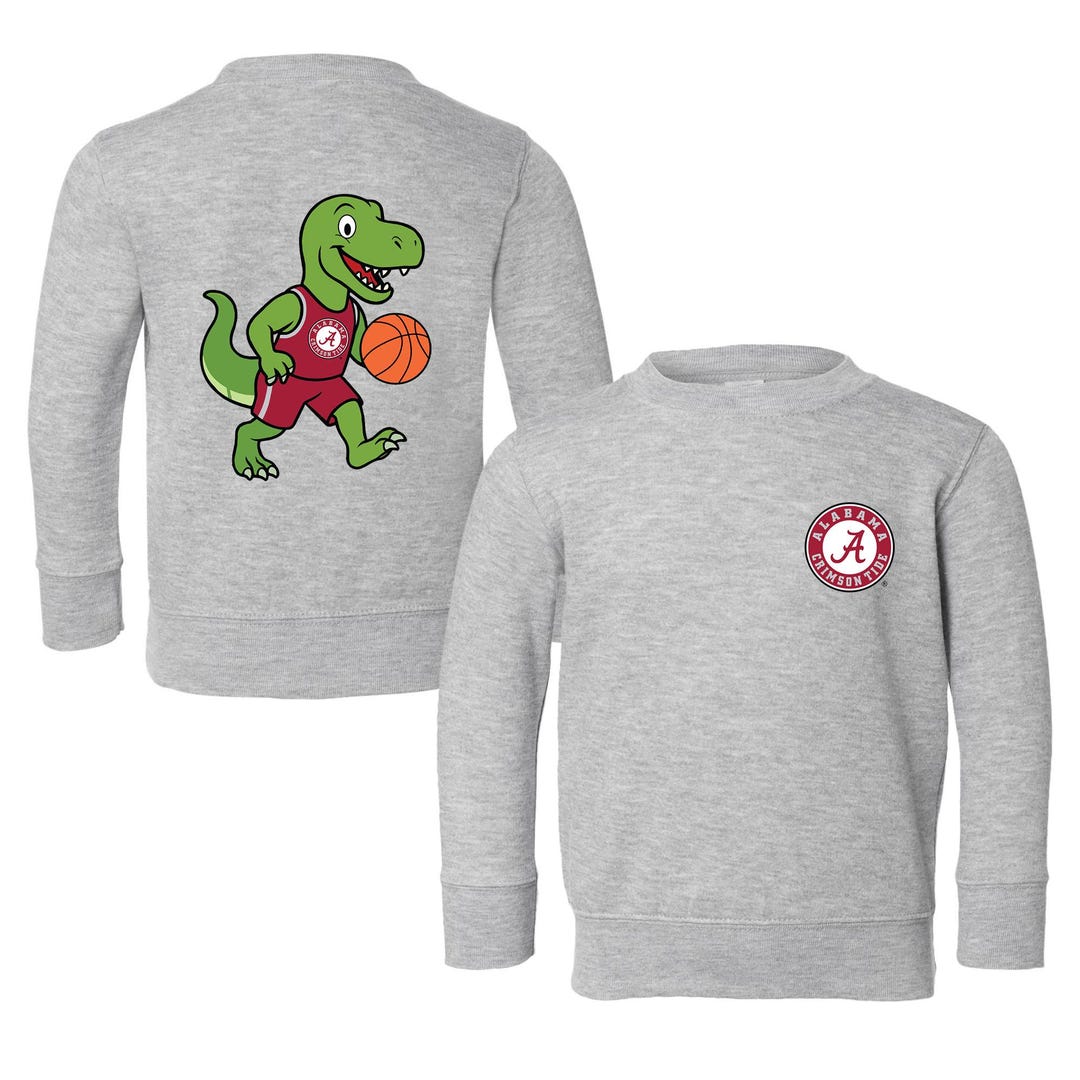 Alabama Crimson Tide Dinosaur Basketball Crewneck Sweatshirt - Bama ...