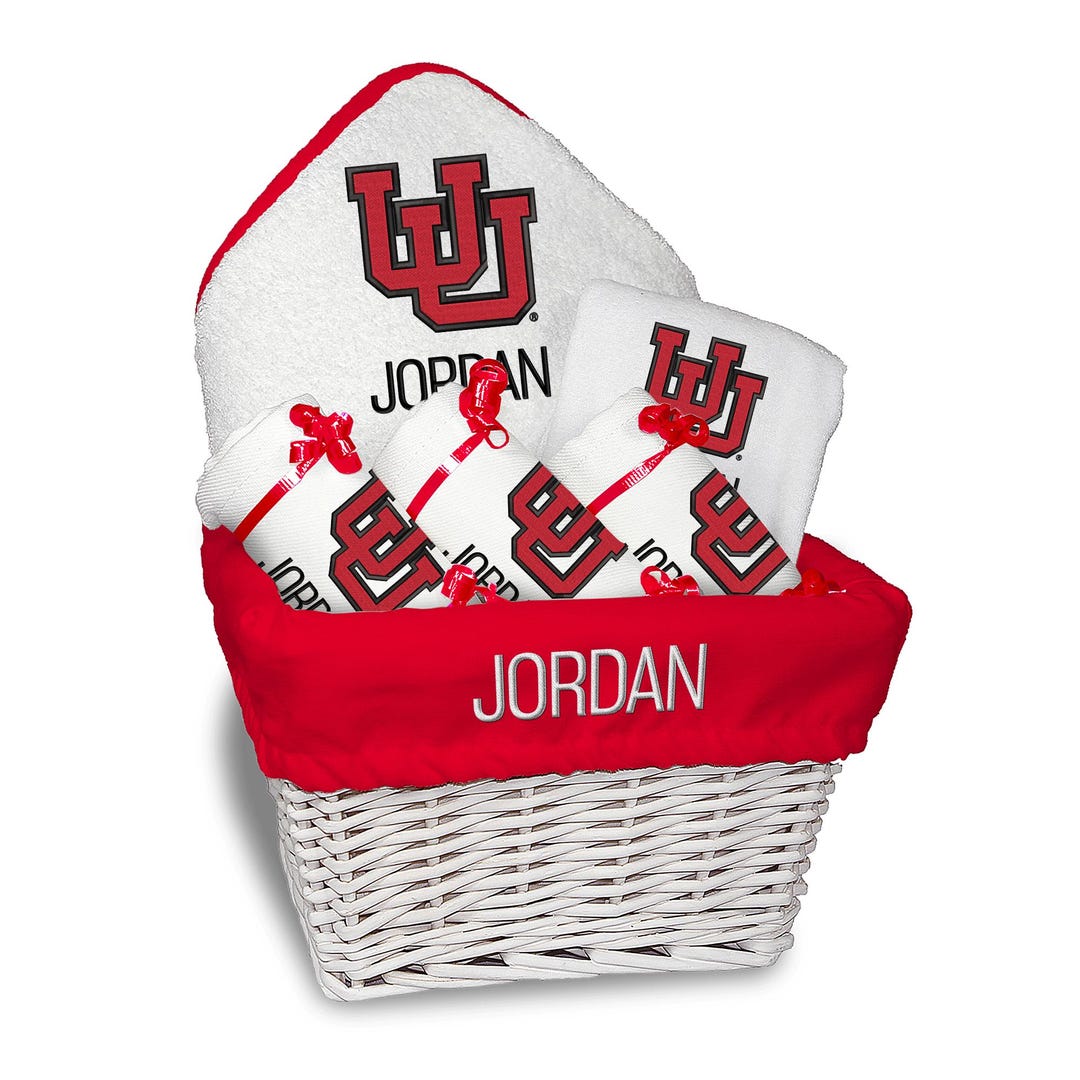 Personalized Utah Utes Baby Gift Basket | Go Utes Newborn Gift Set ...