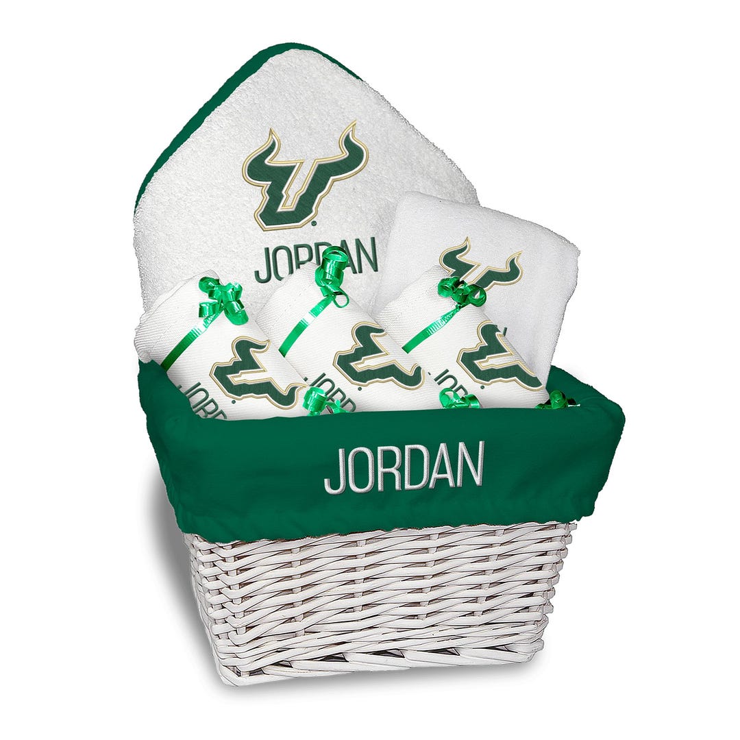 Personalized South Florida Bulls Baby Gift Basket | Go Bulls Newborn ...