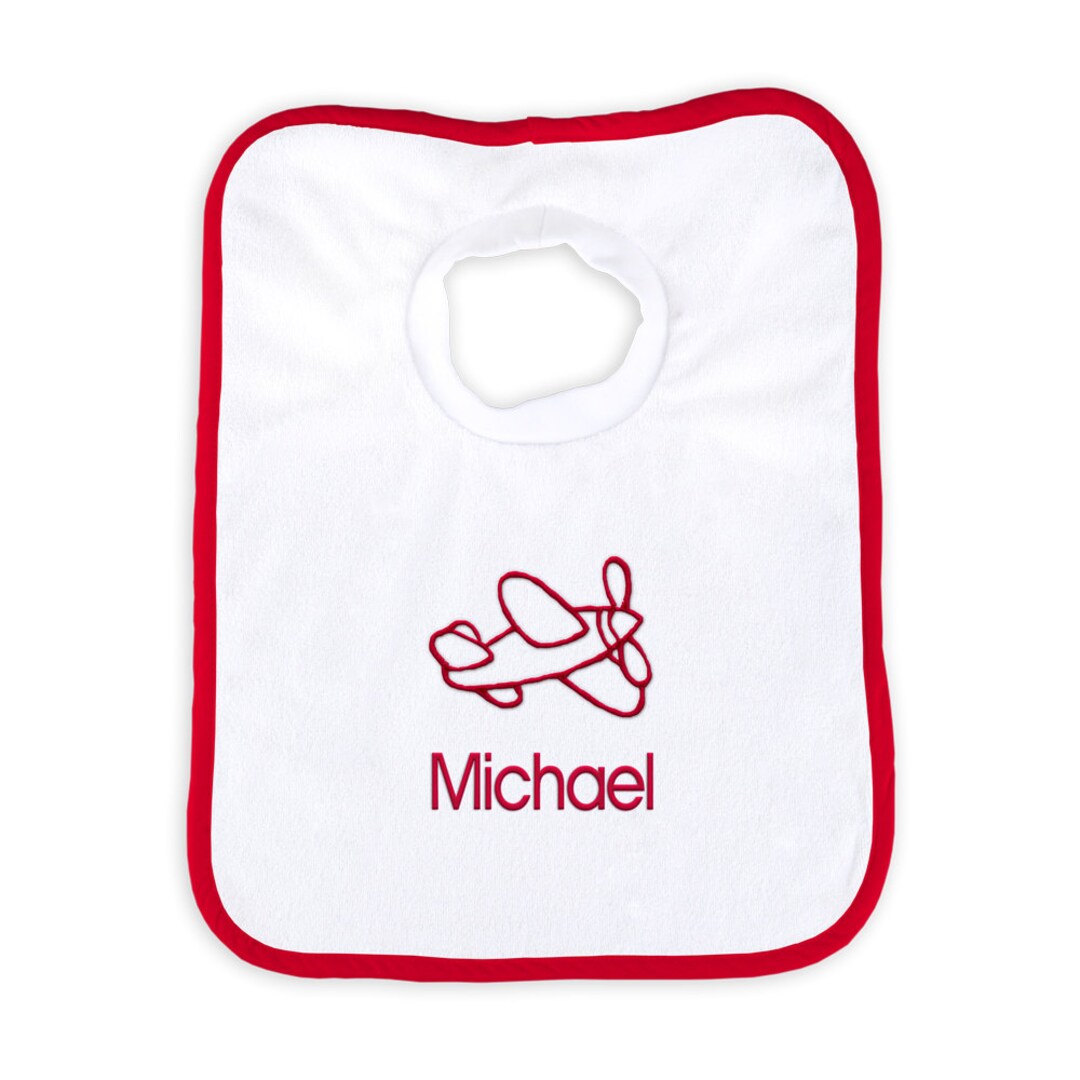 Personalized Baby Boy Bib - Neck Hole for Comfort, Embroidered Bib With ...