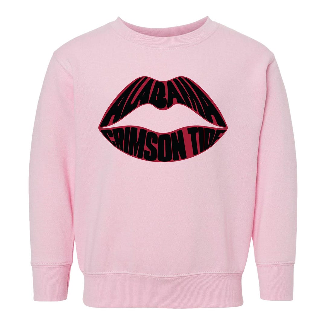 Alabama Crimson Tide Lips Crewneck Sweatshirt - Bama Lips Pullover ...