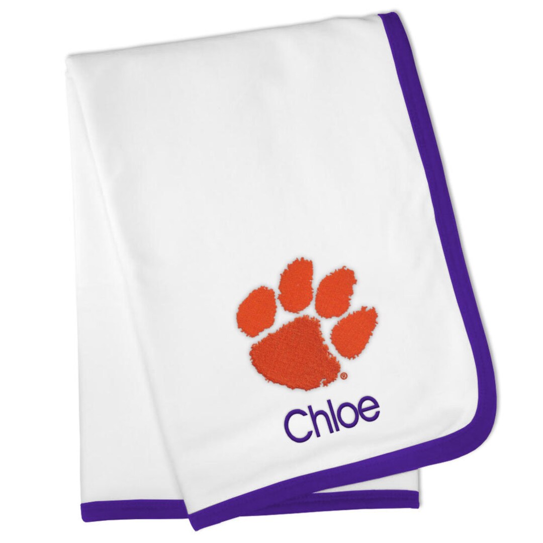 Personalized Baby Blanket, 100% Cotton Clemson NCAA Tigers Blanket ...
