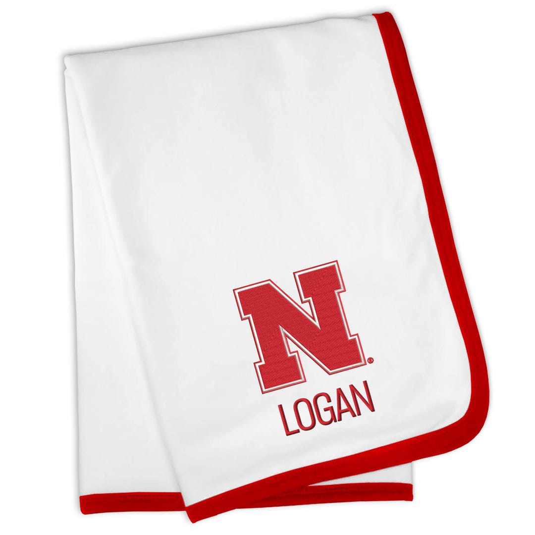Nebraska Cornhuskers Logo Personalized Embroidered Baby Blanket ...