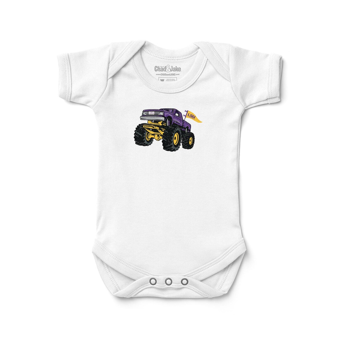 LSU Tigers Monster Truck Graphic Baby Bodysuit | Official NCAA Licensed ...