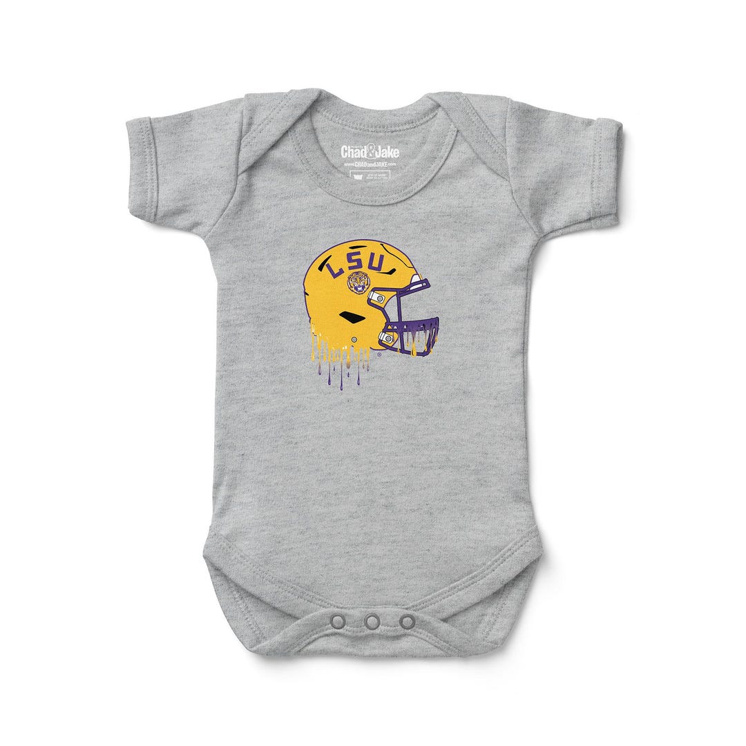 LSU Tigers Drippy Helmet Graphic Baby Bodysuit | Official NCAA Licensed ...