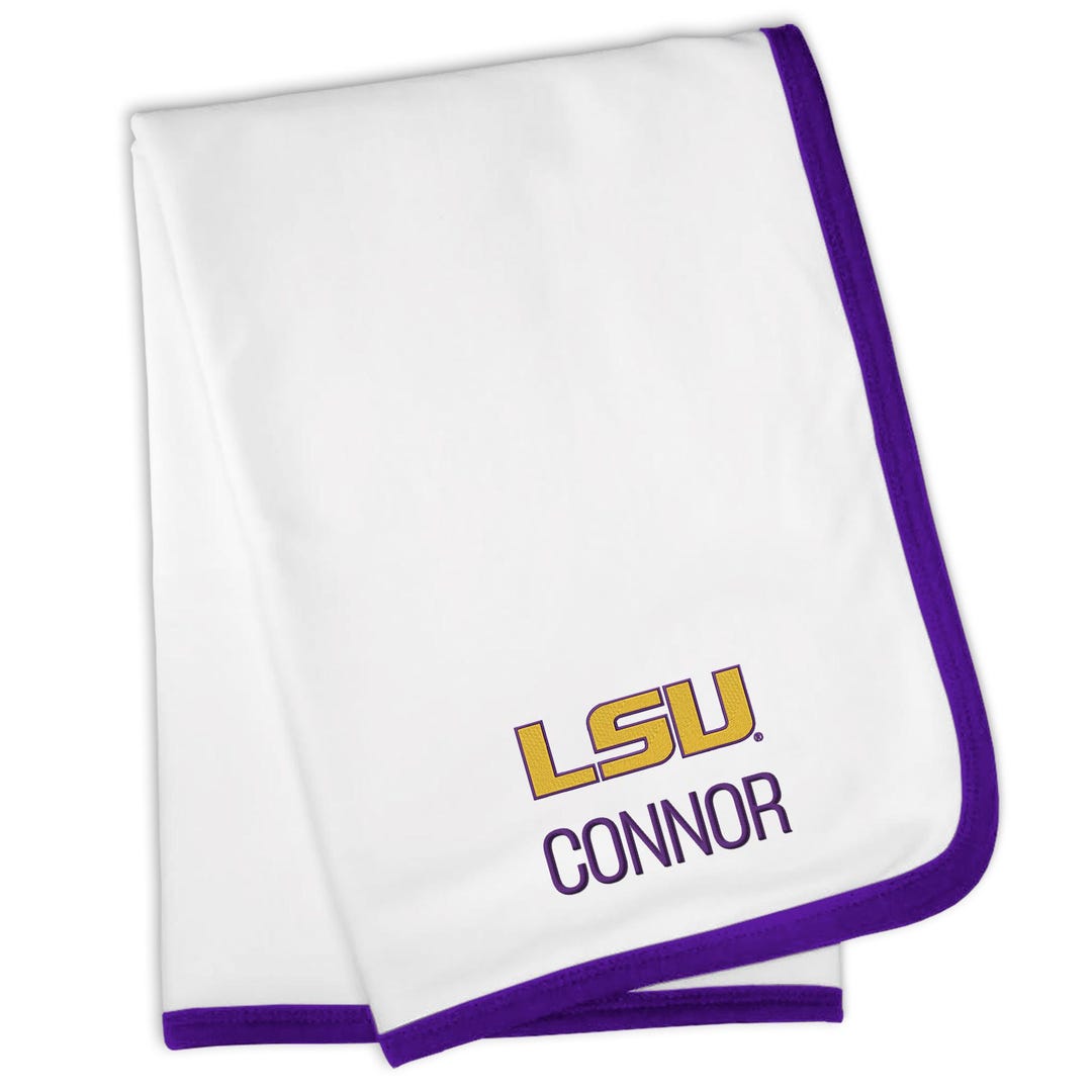 LSU Tigers Logo Personalized Embroidered Baby Blanket | Official NCAA ...