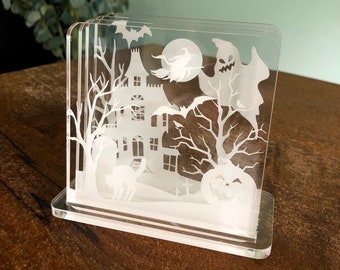 Chicago Skyline Acrylic Shadowbox Coasters set of 4 With - Etsy