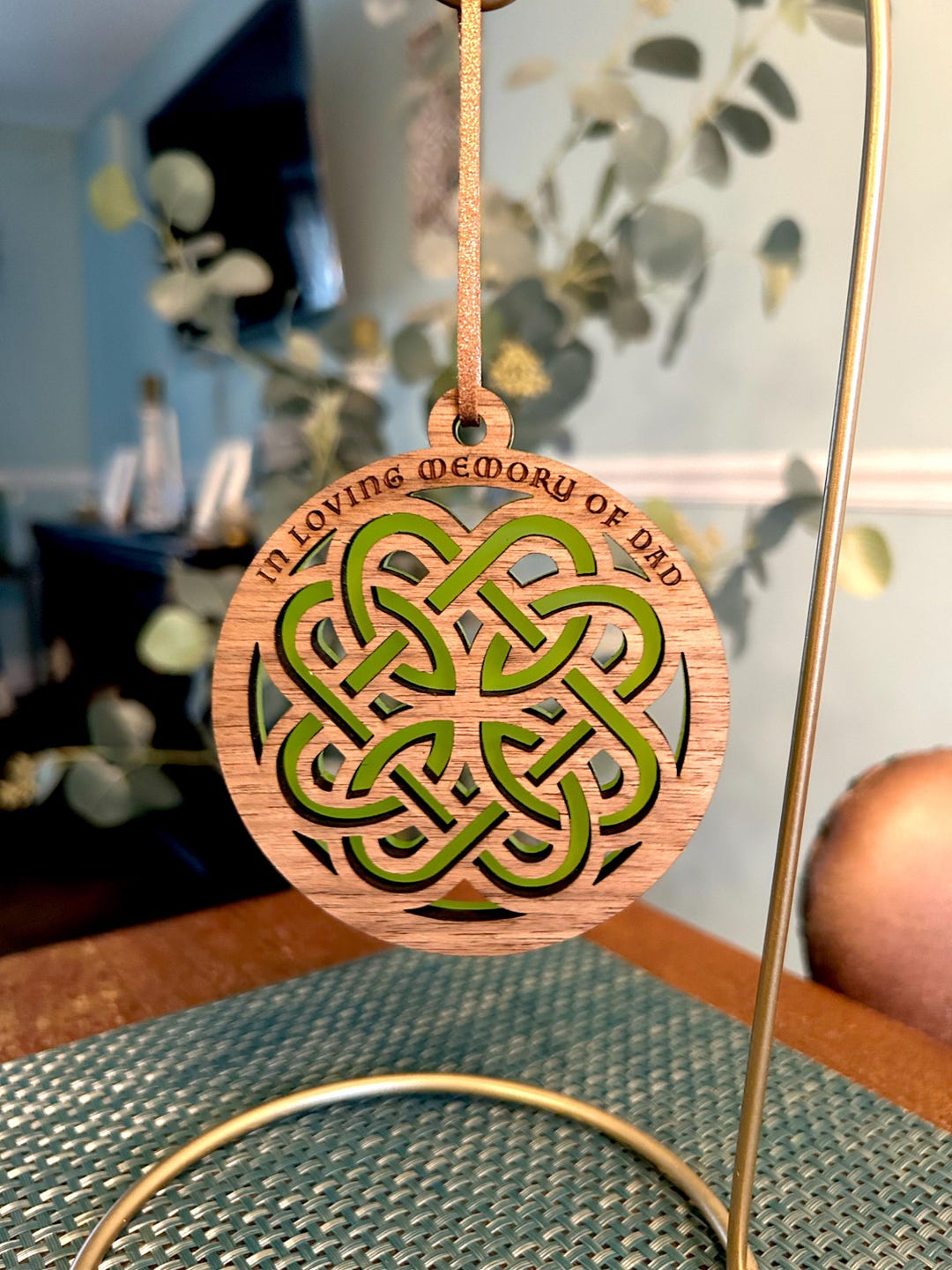 Father Daughter Celtic Knot Walnut and Green Acrylic Ornament - Etsy