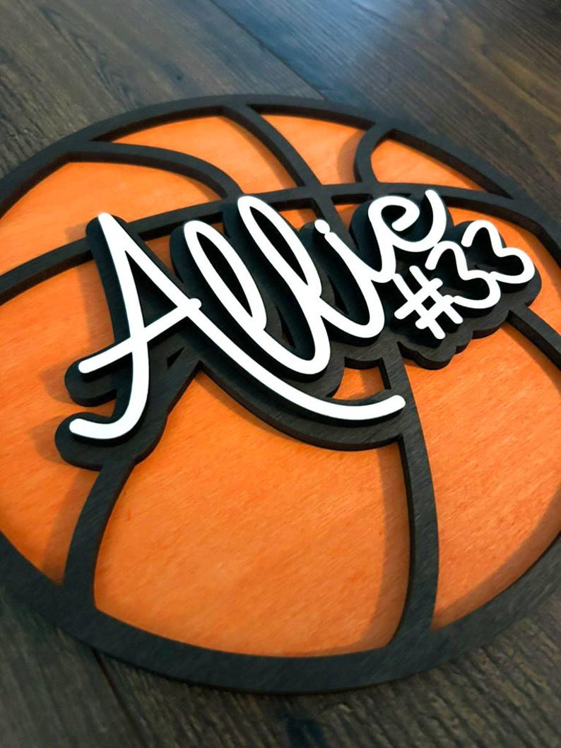 Personalized Basketball Laser Cut Wooden Sign - Etsy
