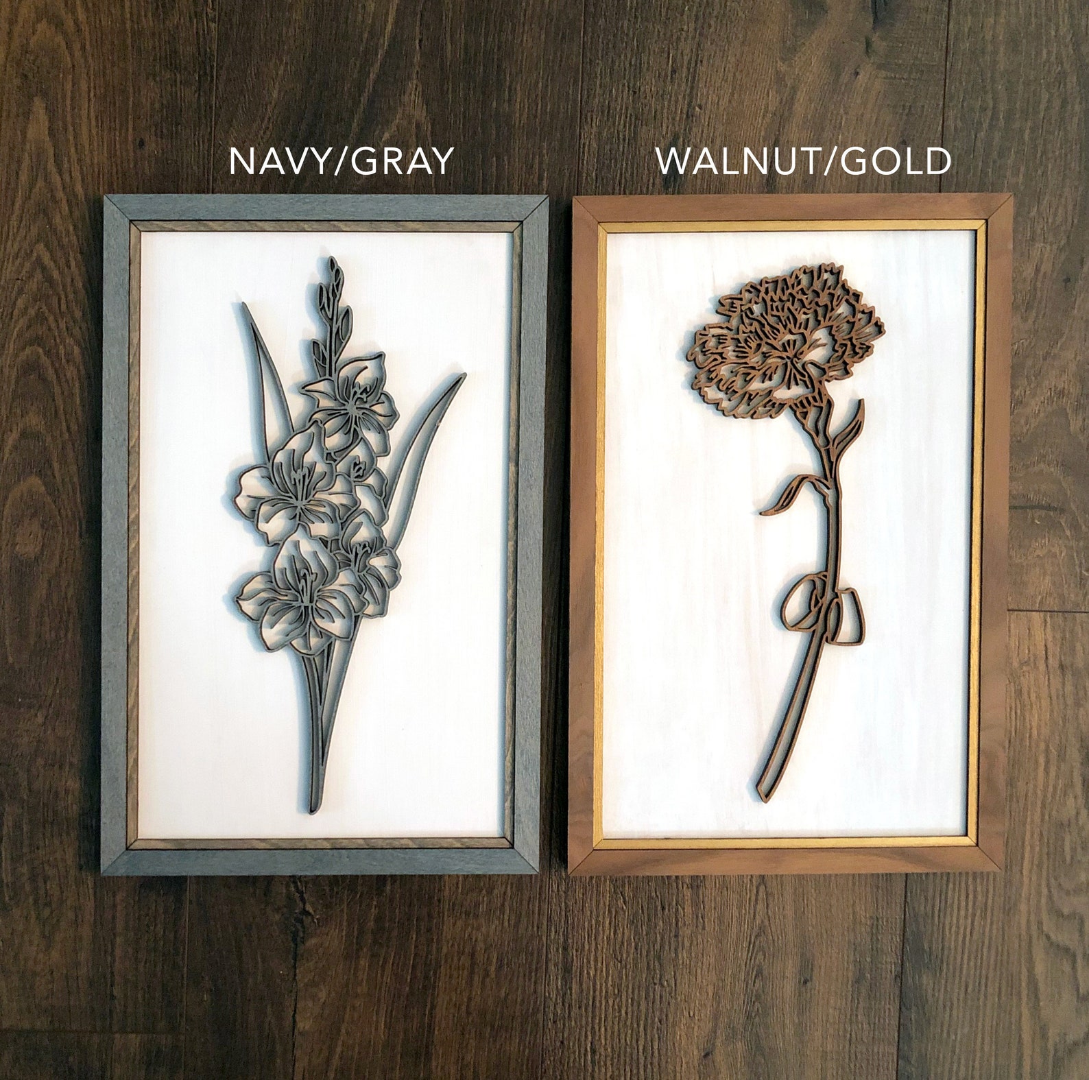 Custom Laser Cut Birth Flower 3D Wooden Sign - Etsy