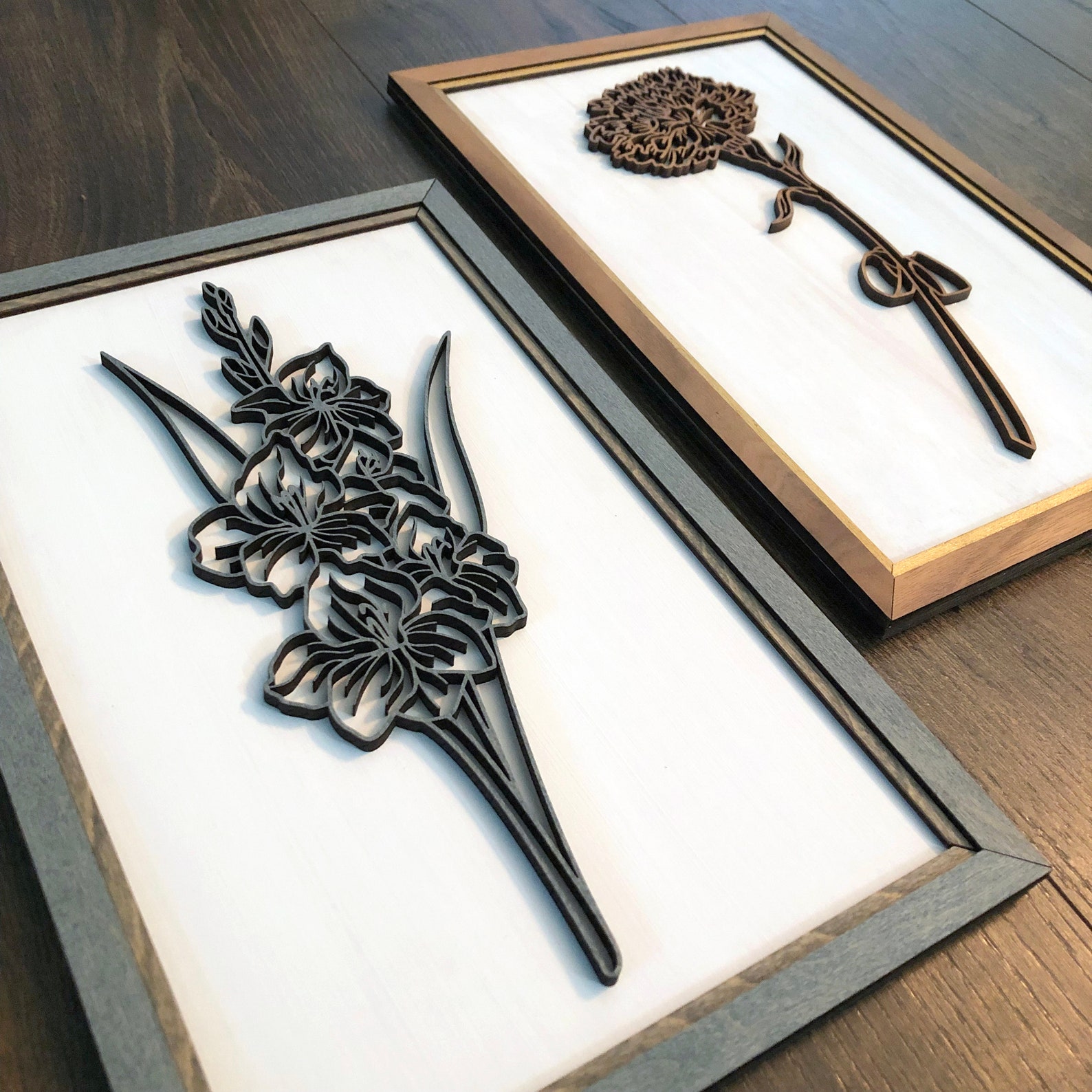 Custom Laser Cut Birth Flower 3D Wooden Sign - Etsy