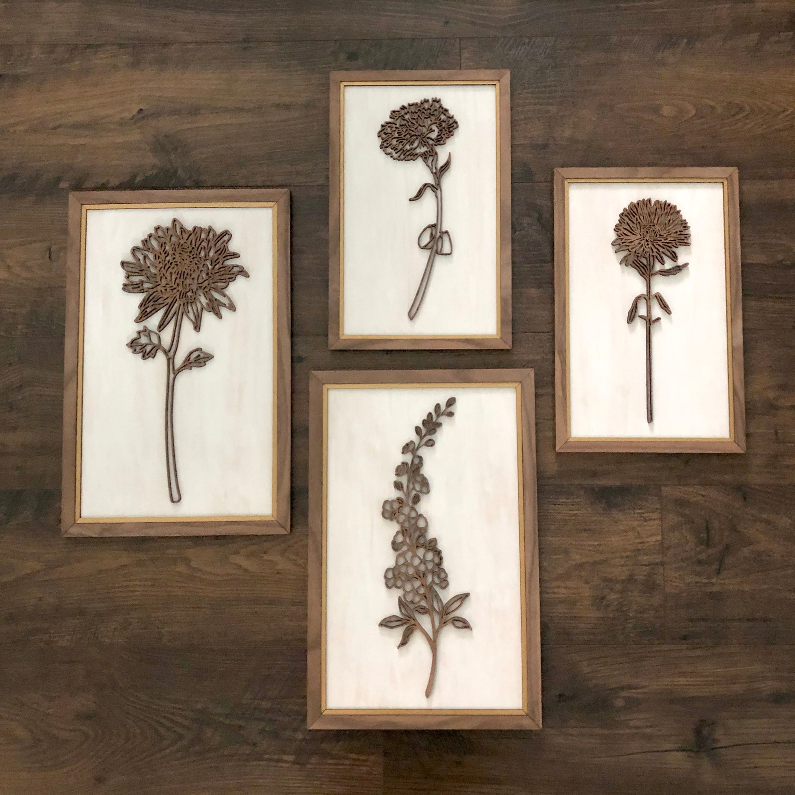 Custom Laser Cut Birth Flower 3D Wooden Sign - Etsy