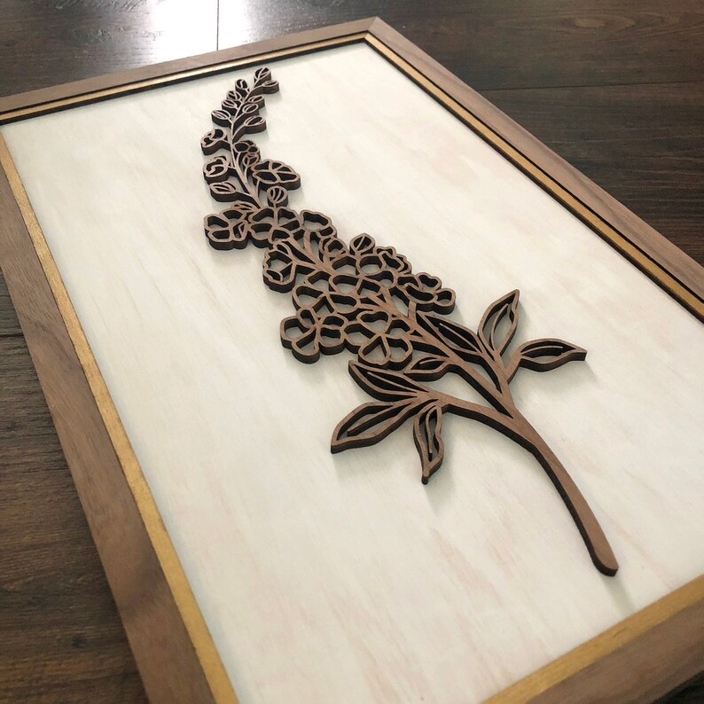 Custom Laser Cut Birth Flower 3D Wooden Sign - Etsy