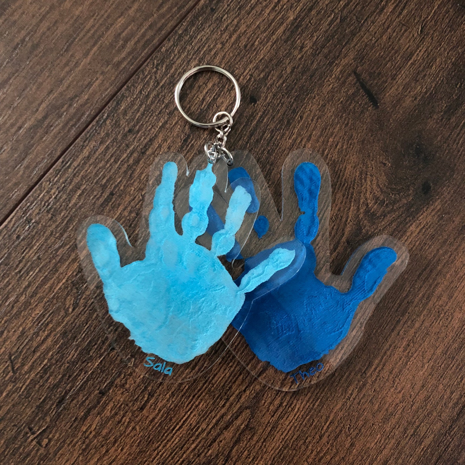 Personalized Handprint or Footprint Colored Acrylic Keychains - Etsy