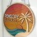 Personalized Tropical Beach Themed Round Wooden Sign - Etsy