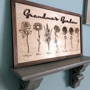 Custom Family Birth Flower Laser Engraved Wooden Sign - Etsy