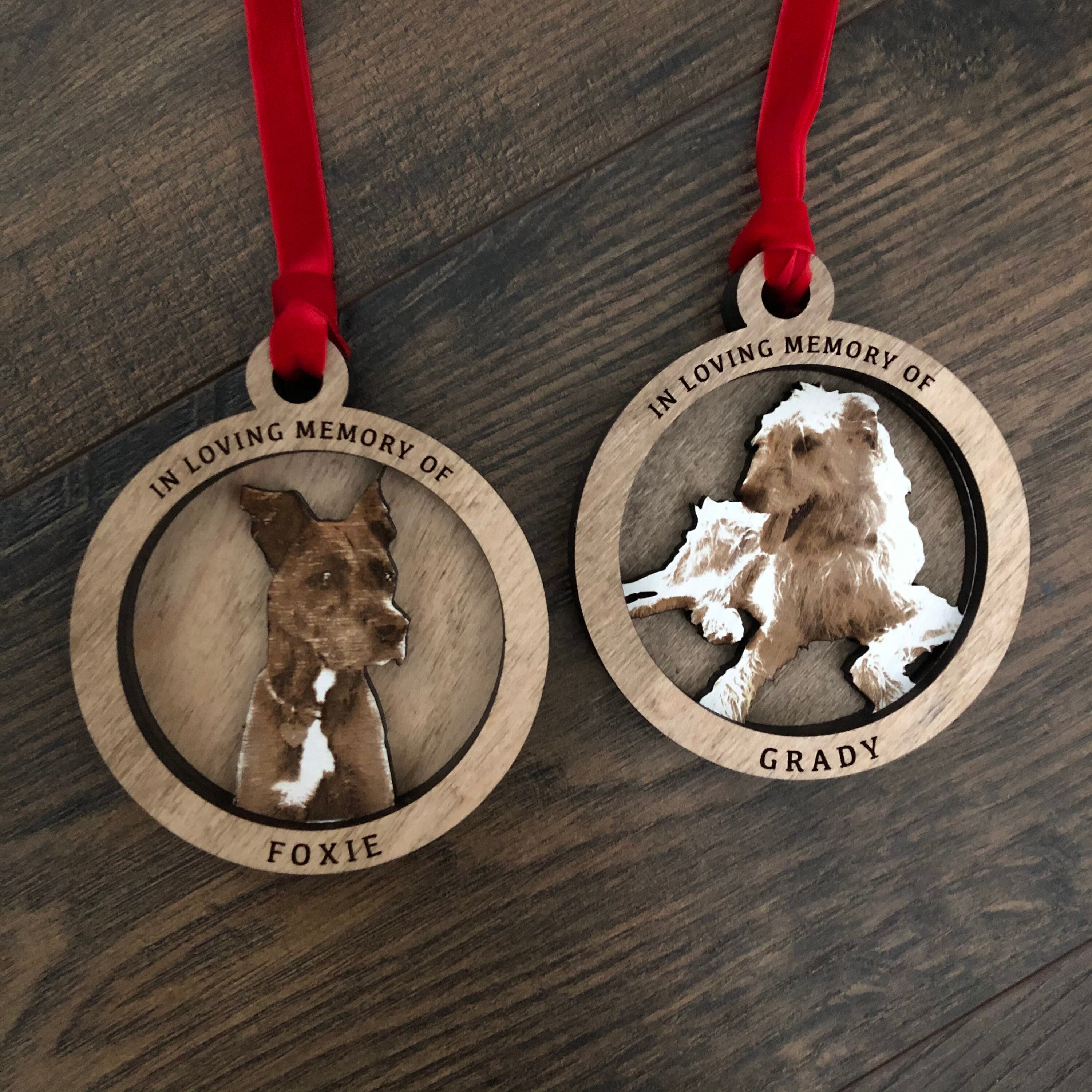 Personalized Laser Cut Wooden Layered Pet Memorial Ornament - Etsy