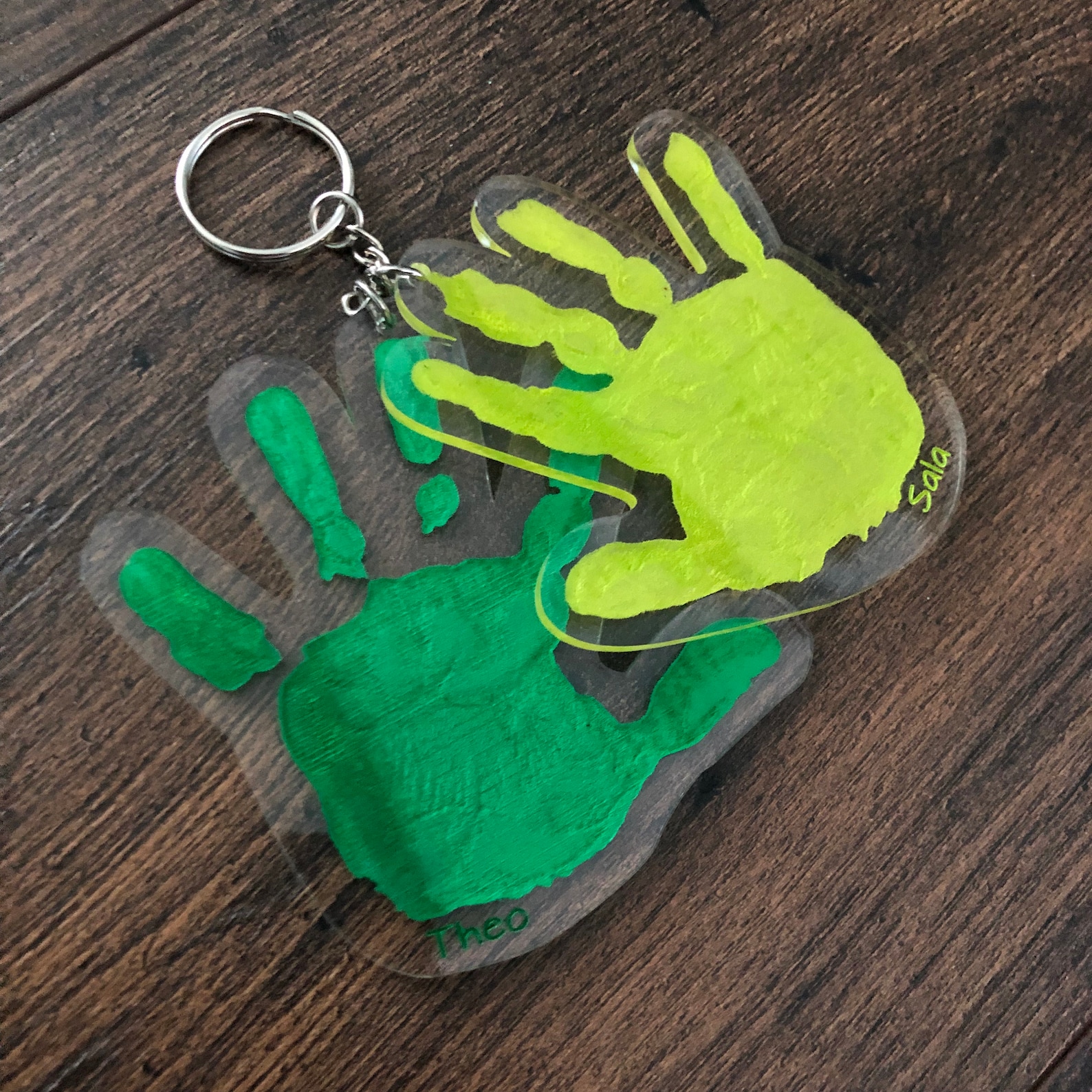 Personalized Handprint or Footprint Colored Acrylic Keychains - Etsy