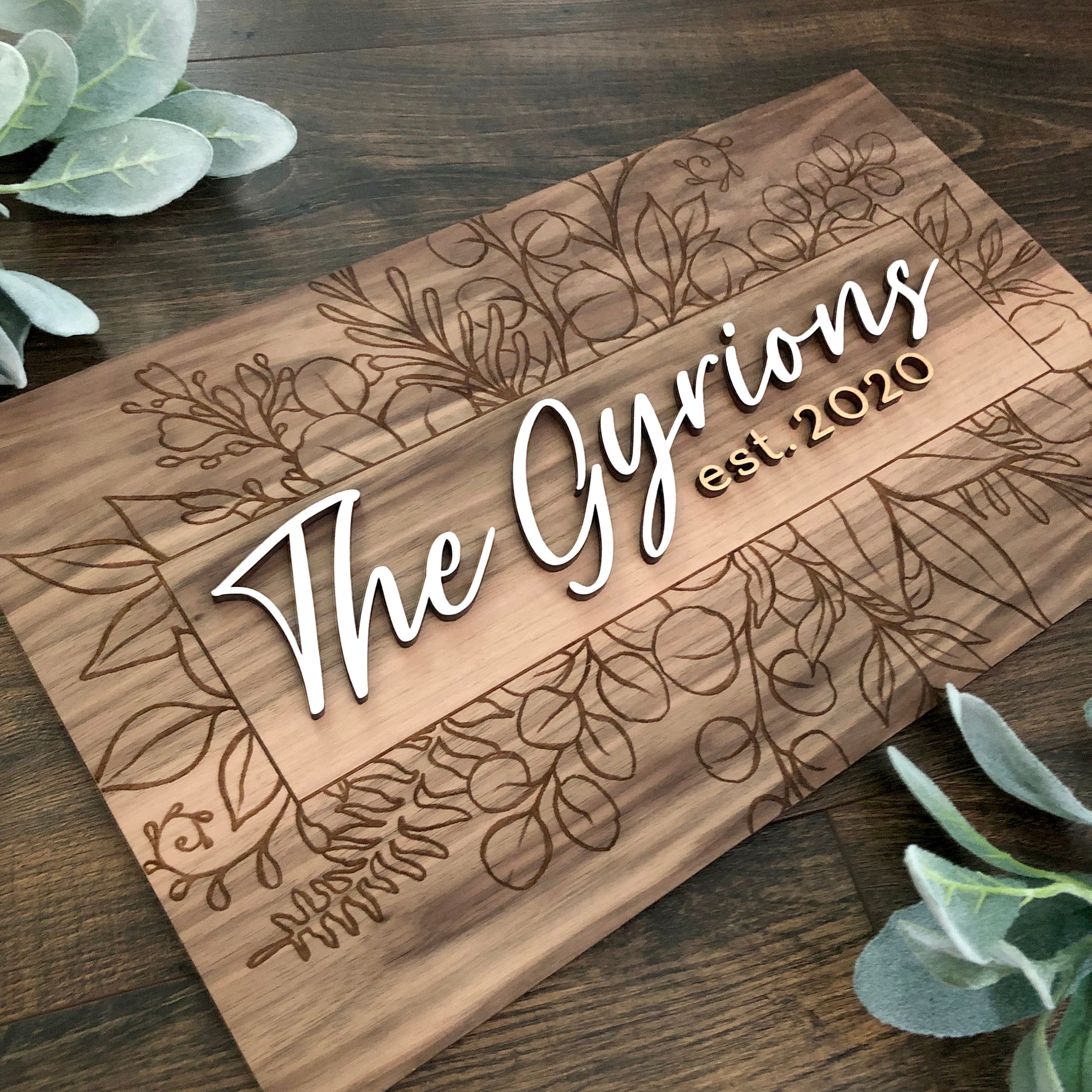 Signs Wall Hangings Custom 10 x 17 eucalyptus engraved wooden sign Home ...