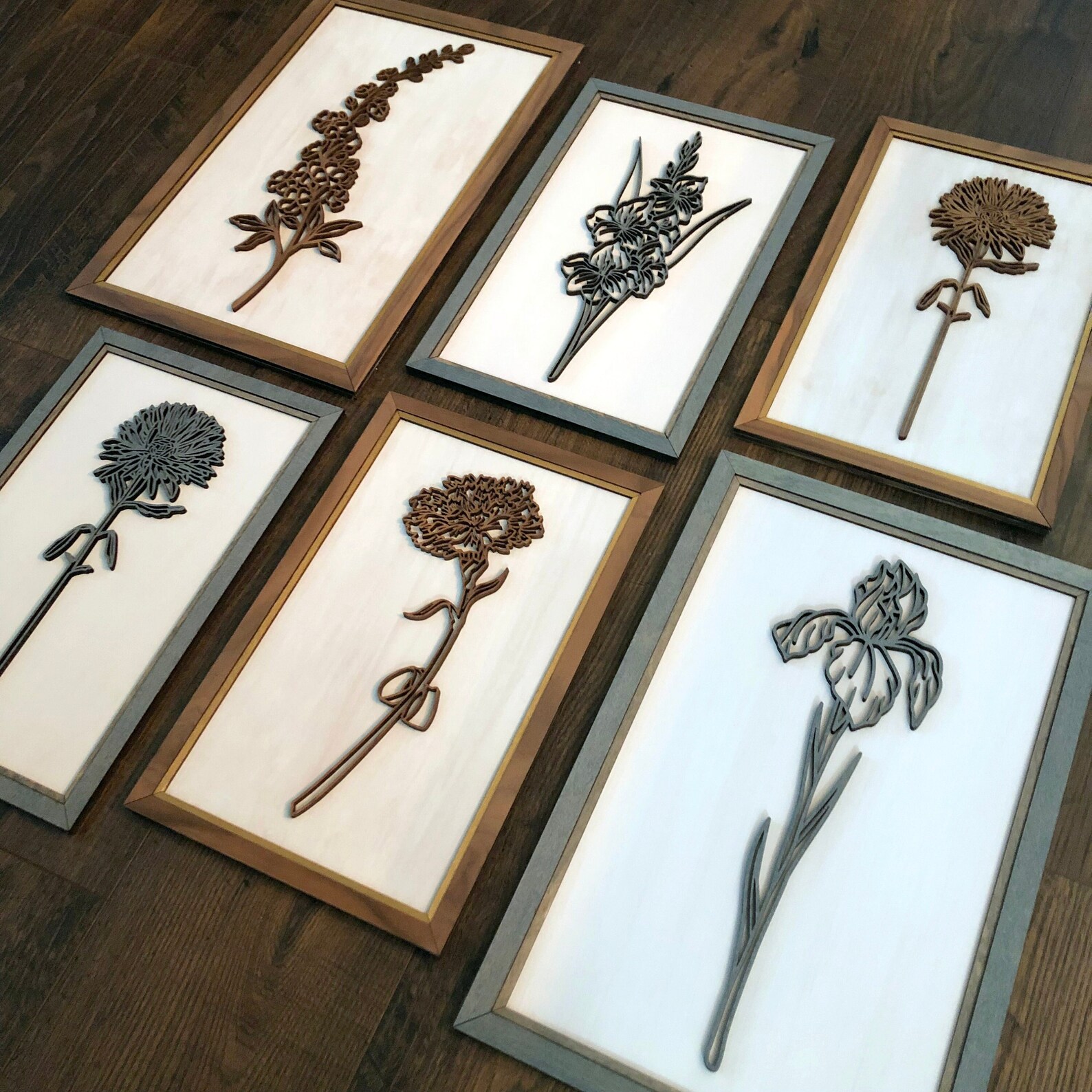 Custom Laser Cut Birth Flower 3D Wooden Sign - Etsy