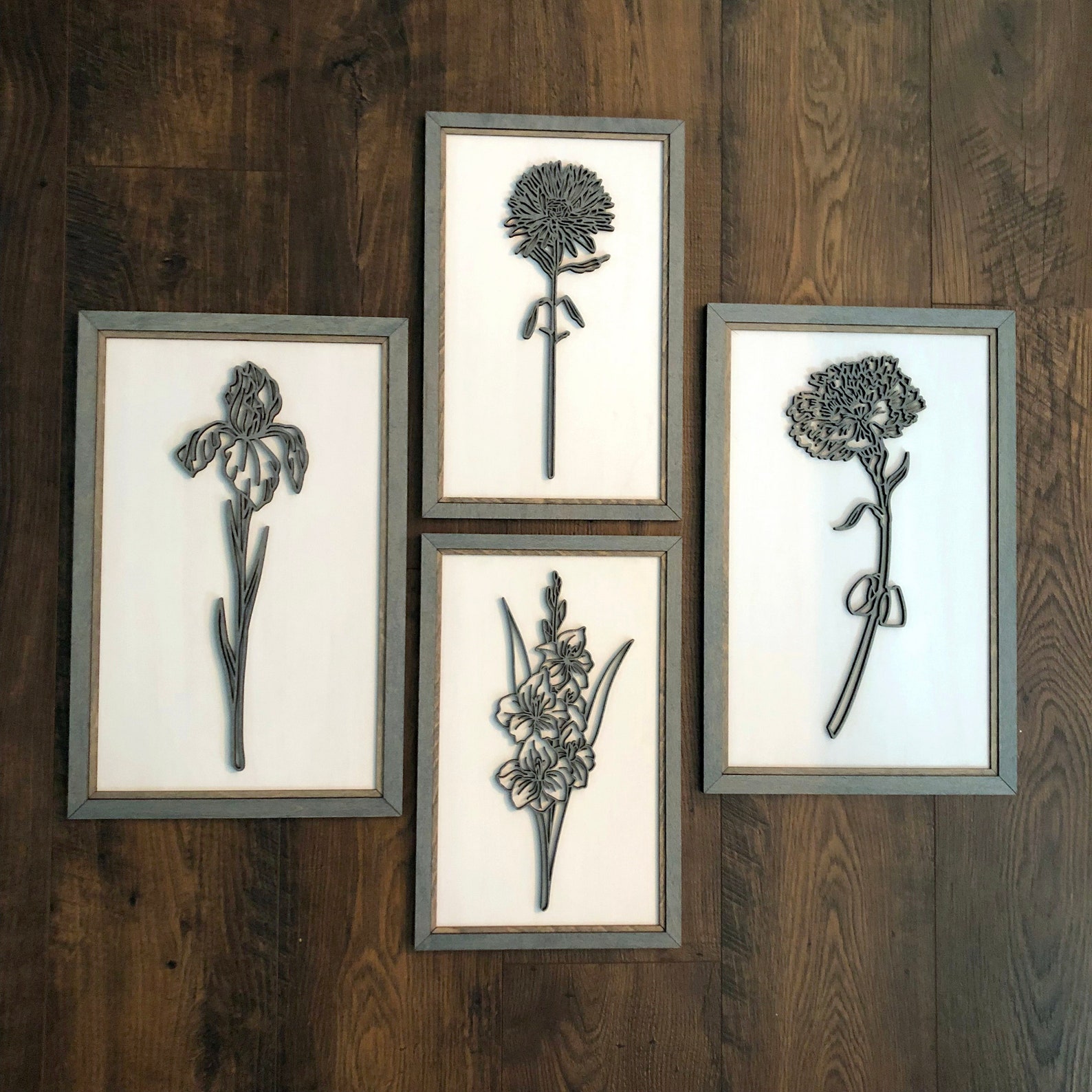 Custom Laser Cut Birth Flower 3D Wooden Sign - Etsy