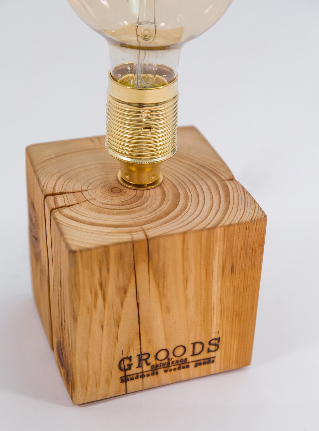 Wood Block Table Lamp / Reclaimed Wood Table Lamp / Wood Table Lamp ...