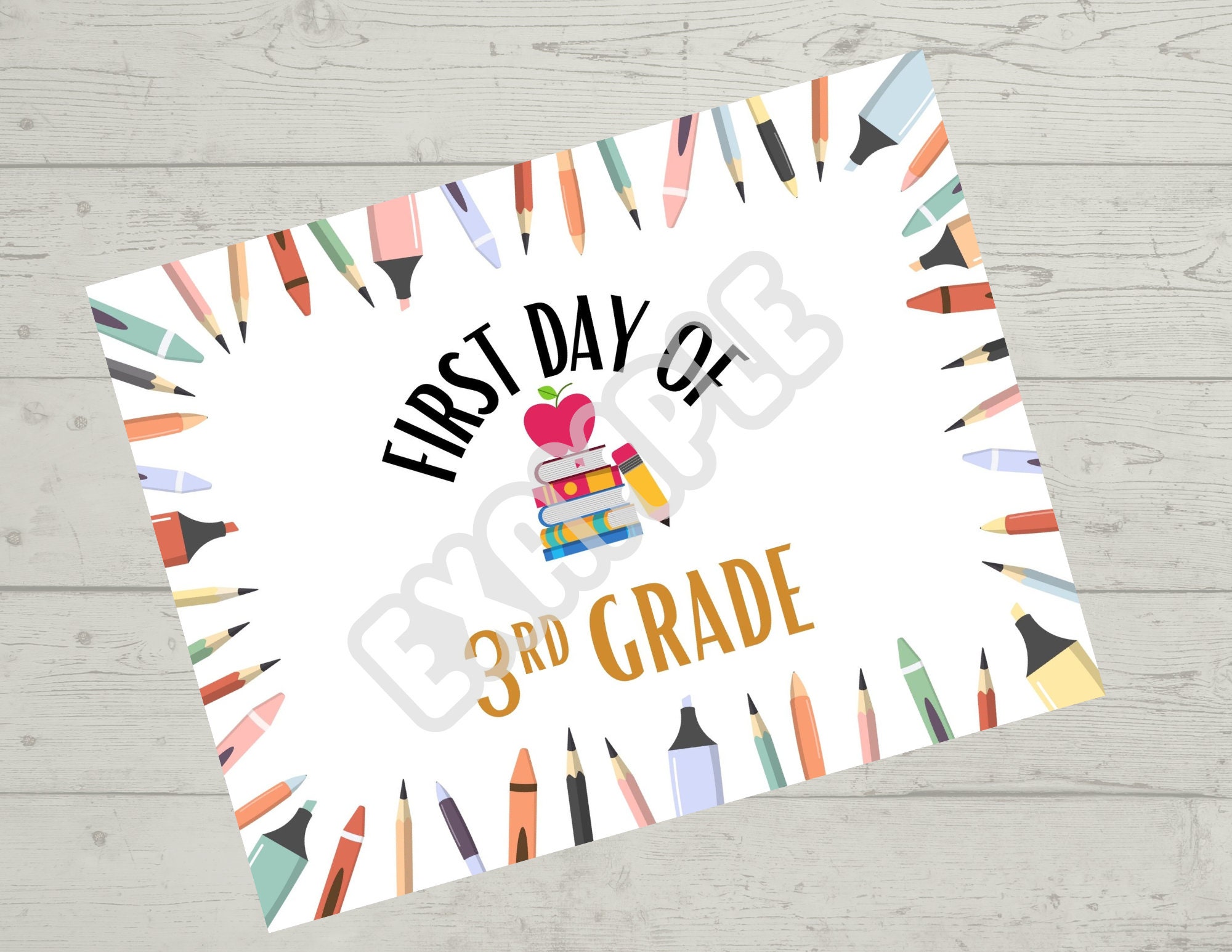 First Day of School Sign / 3rd Grade Sign / 3rd Grade First - Etsy